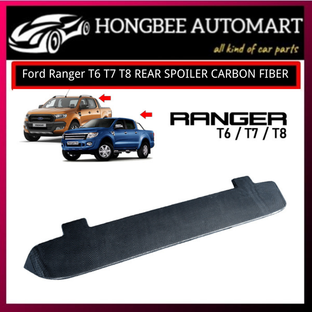 FORD RANGER T6 T7 T8 REAR SPOILER CARBON FIBER 4x4 CAR PLUG AND PLAY ...