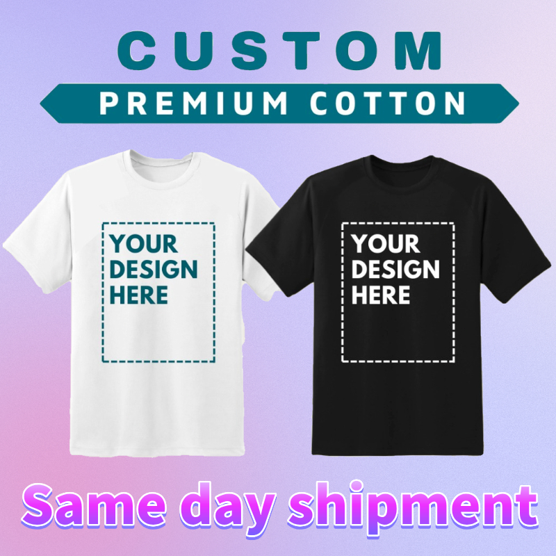 CUSTOM T-shirt Printing Premium Cotton Print T-shirt Cetak Baju Custom ...