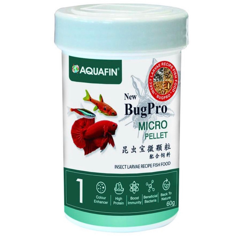 AquaFin BugPro Micro Pellet Insect Larvae Recipe 60gm Makanan Gupy Neon ...