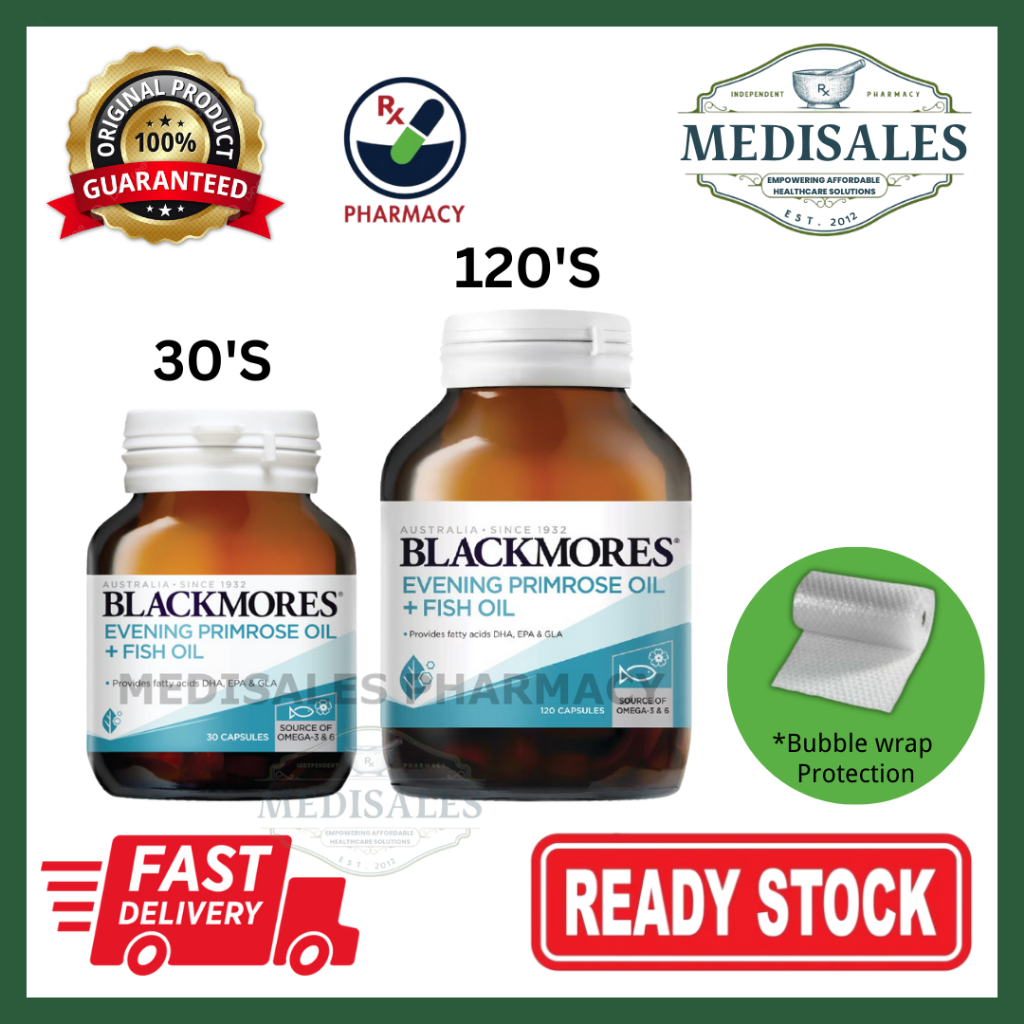 BLACKMORES EVENING PRIMROSE OIL ( EPO ) + FISH OIL 30'S | 120'S ...