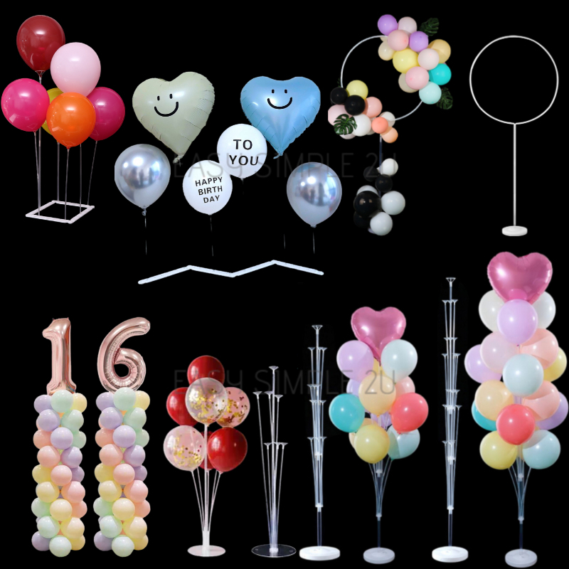 Transparent White Color Heart Connector Floor Balloon Display Column ...