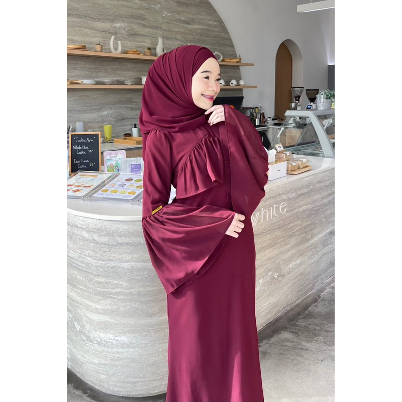 RUFFLE CHIFFON DRESS PREMIUM (FULL LINING) | Shopee Malaysia
