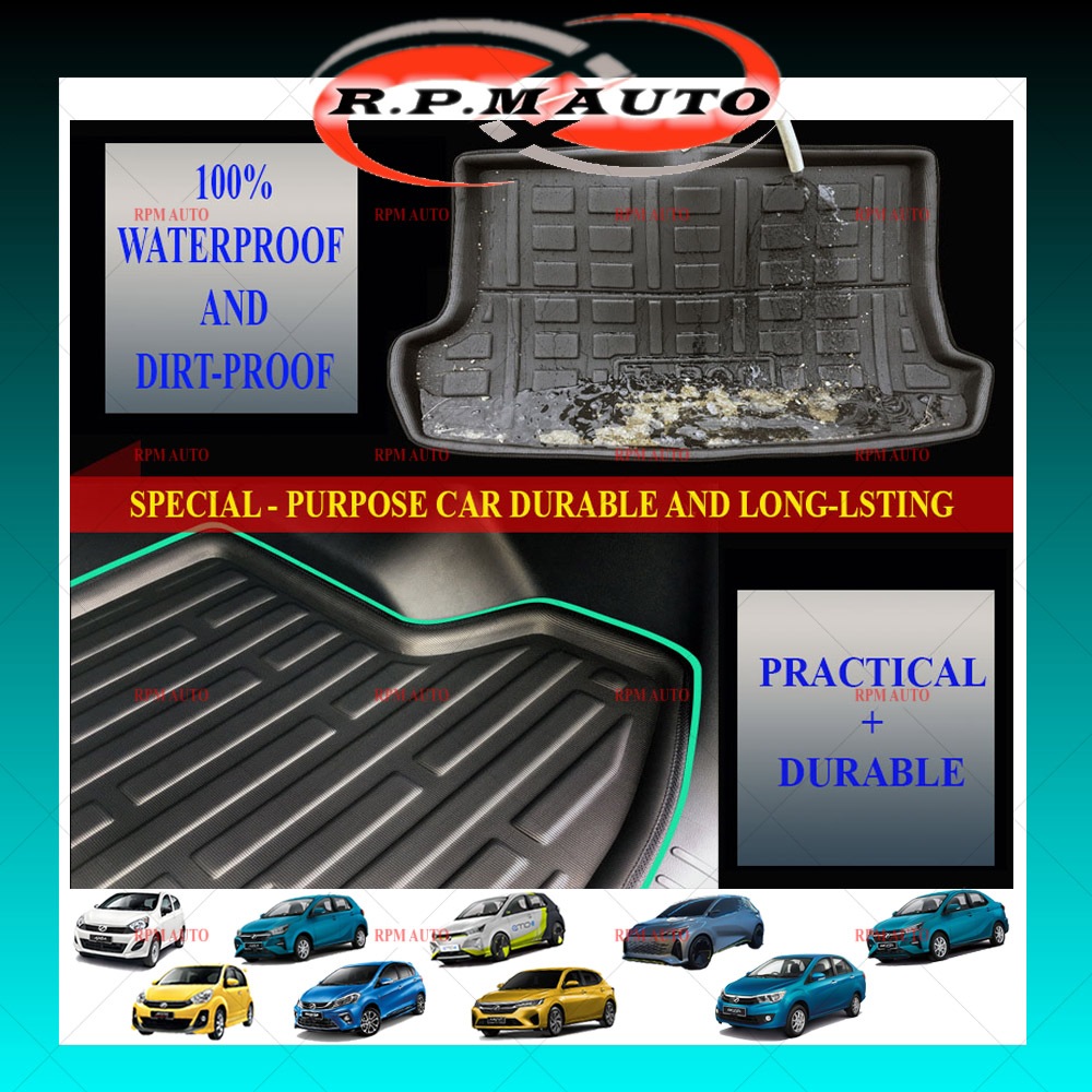 Axia STOCK-READY OEM Kereta Axia Custom Fit Car Rear Boot Tray kereta ...