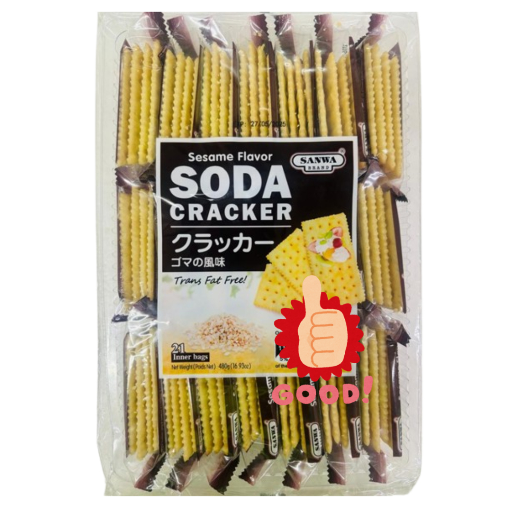 SANWA SODA Crackers Soda Biscuits 480g 苏打饼干/ TRAIN Brand Gel Layer ...