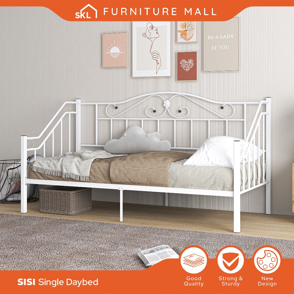 🔥READY STOCK🔥SOLID WHITE/BLACK Modern Design Lovely Daybed/ Katil Siang ...