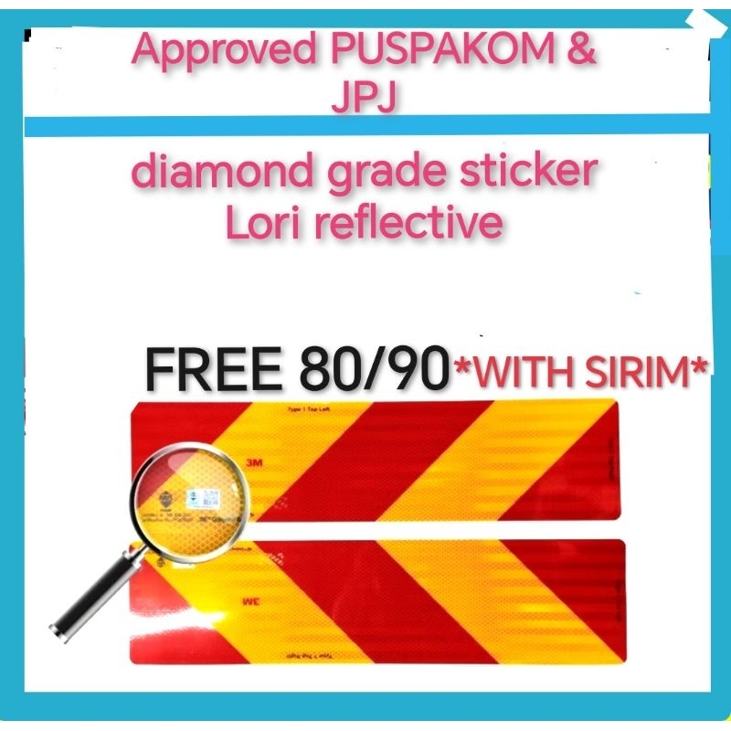3M Diamond Grade Reflective Sticker (1pair)wITH SIRIM ** HIGH QUALITY ...