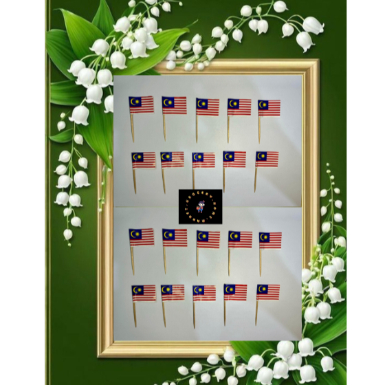 10pcs/100pcs Malaysia Flag Bendera Merdeka Cake Topper Deco Jalur ...