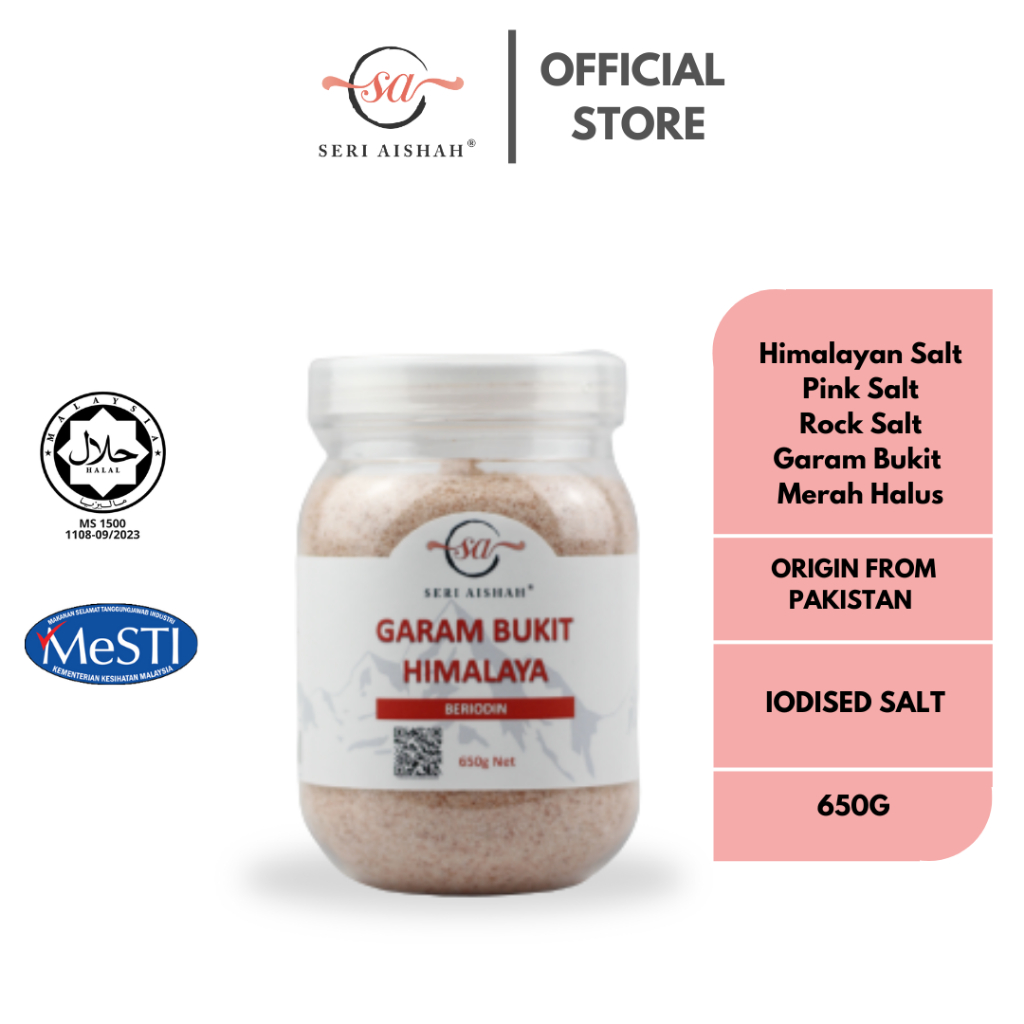 SERI AISHAH Himalayan Salt Iodine Garam Bukit Himalaya iodin 650g masak ...