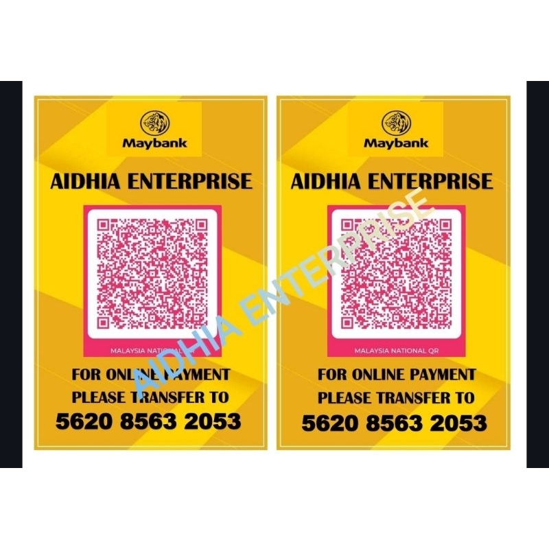 1side x 2 Pcs QR CODE BANK + LAMINATE - UNTUK PENIAGA | Shopee Malaysia