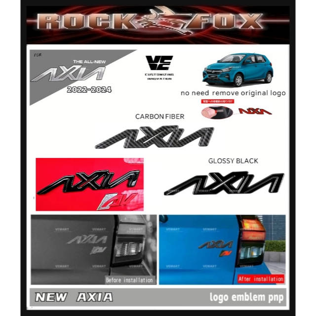 Perodua AXIA 2023-2024 / AXIA NEW Car Logo Emblem Accessories Plug n ...