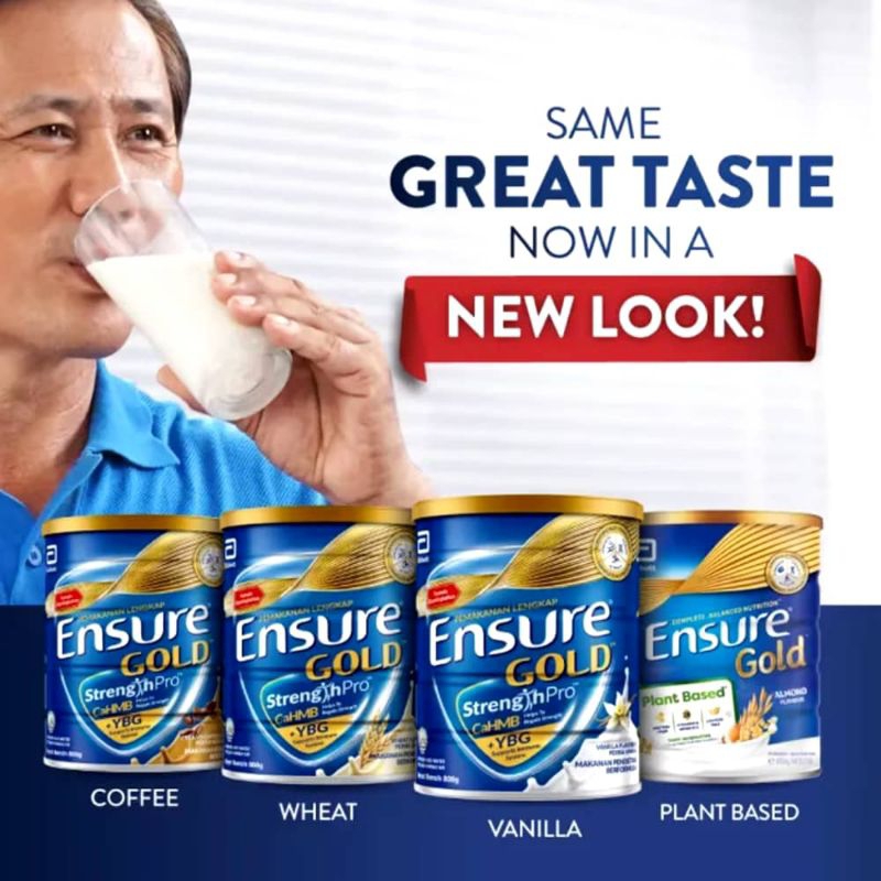 Ensure Gold Wheat Adult Milk Powder Wheat/Vanilla/Almond/Creamy Coffee/800g | Shopee Malaysia