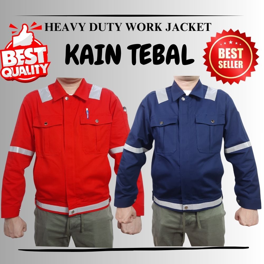 Safety Jacket WorkWear SESUAI UNTUK PEREMPUAN & LELAKI Kain Tahan Lasak ...