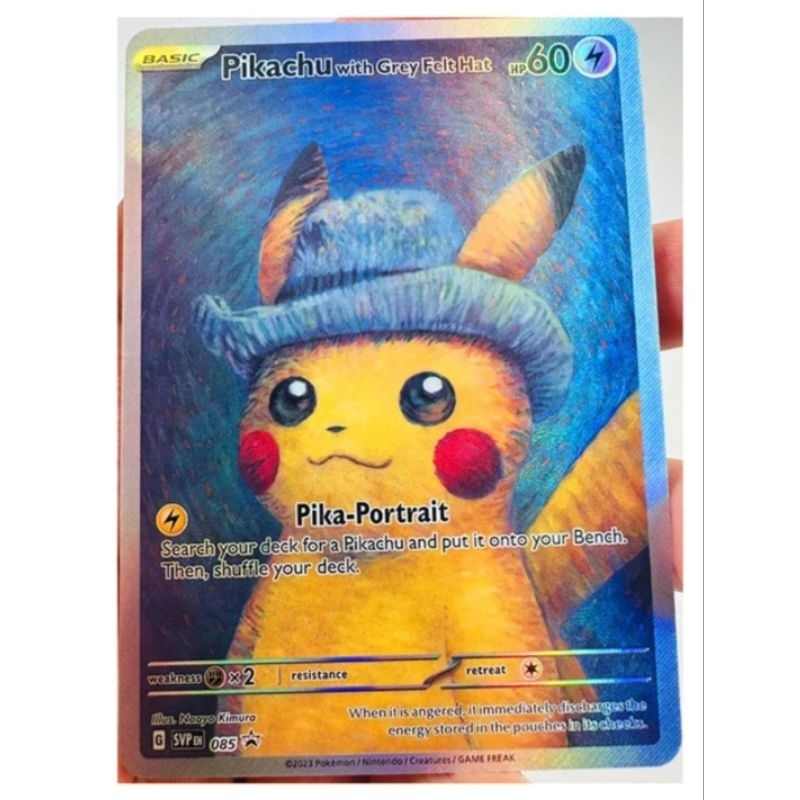 rework pikachu with Grey Felt Hat Van Gogh Promo Gred SS+ tcg ptcg ...