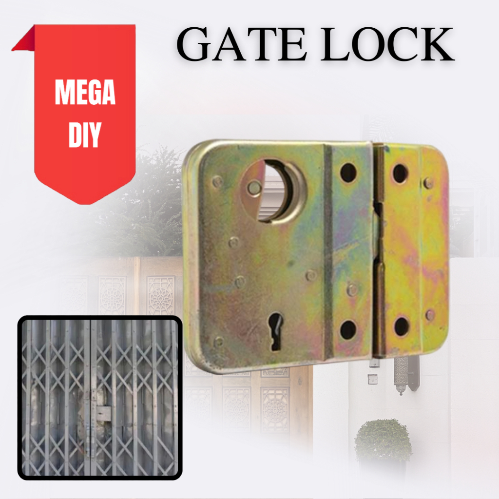 [1SET] ROCKEY NO.4 Gate Lock Handle Entrance Iron Door Gate Lock Set ...