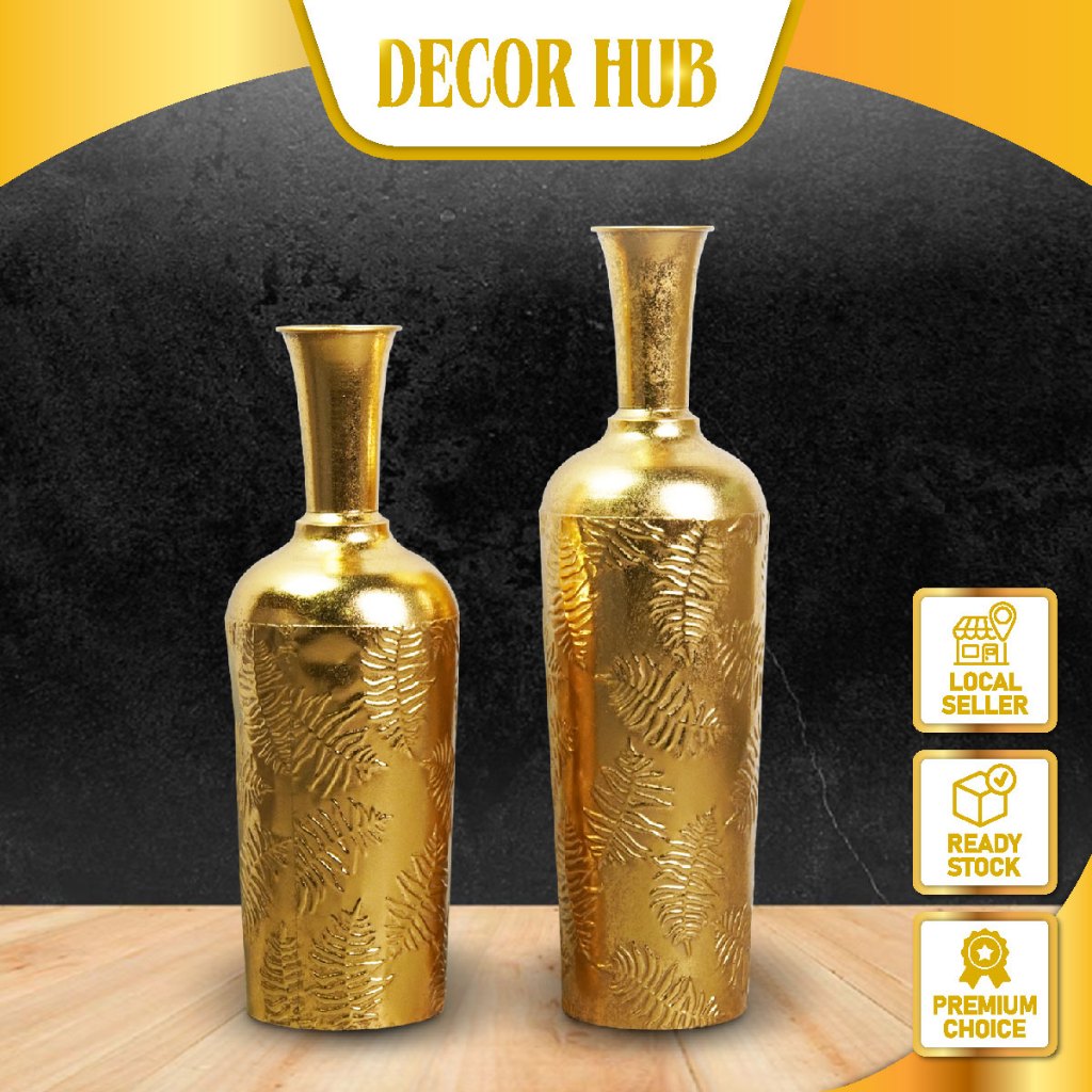 [Ready Stock] Decor Hub Luxury Vase Gold Vase Pasu Tinggi Luxury Pasu ...