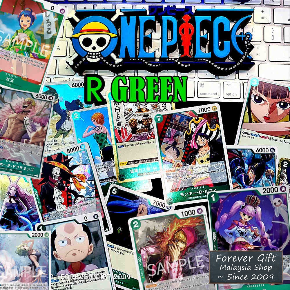 全哥海贼王 R Rare Green kad One Piece Original OP01 OP02 OP03 OP04 OP05 OP06 OP07 OP08 OP09 OP10 Foil ...