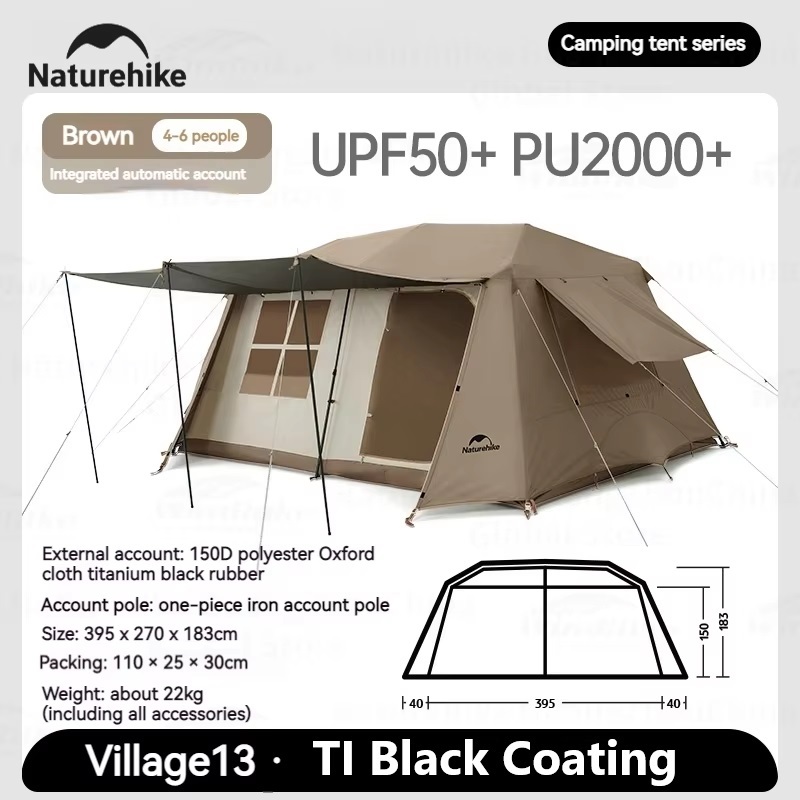 NATUREHIKE Village 13 Instant Up Automatic Tent Camping Glamping ...