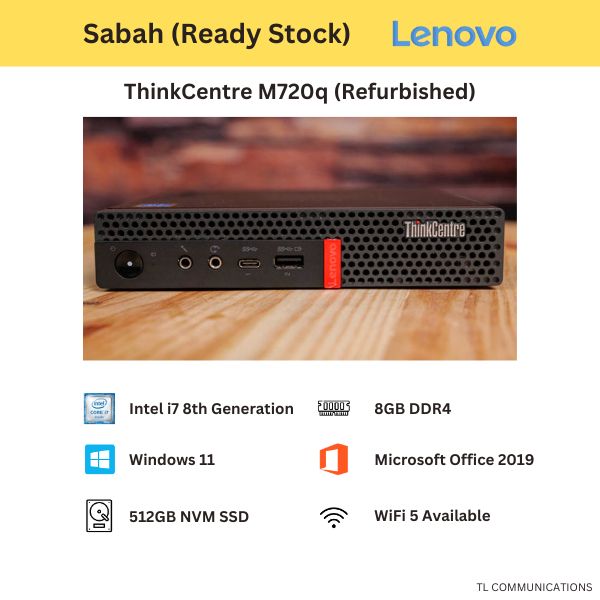 Refurbished (Warranty 1 Month) Lenovo ThinkCentre M720q | DDR4 8GB RAM ...