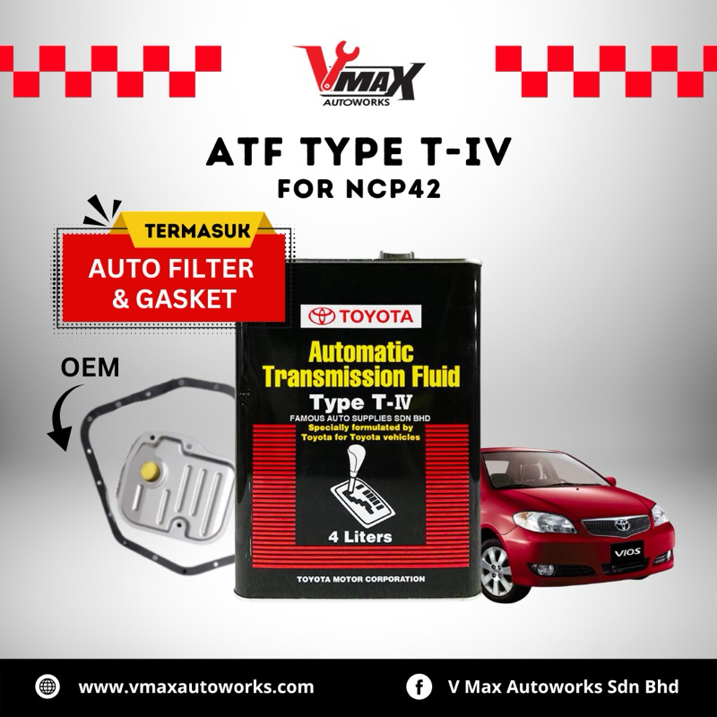 Toyota ATF Type T-IV Automatic Transmission Fluid + Auto Filter ...