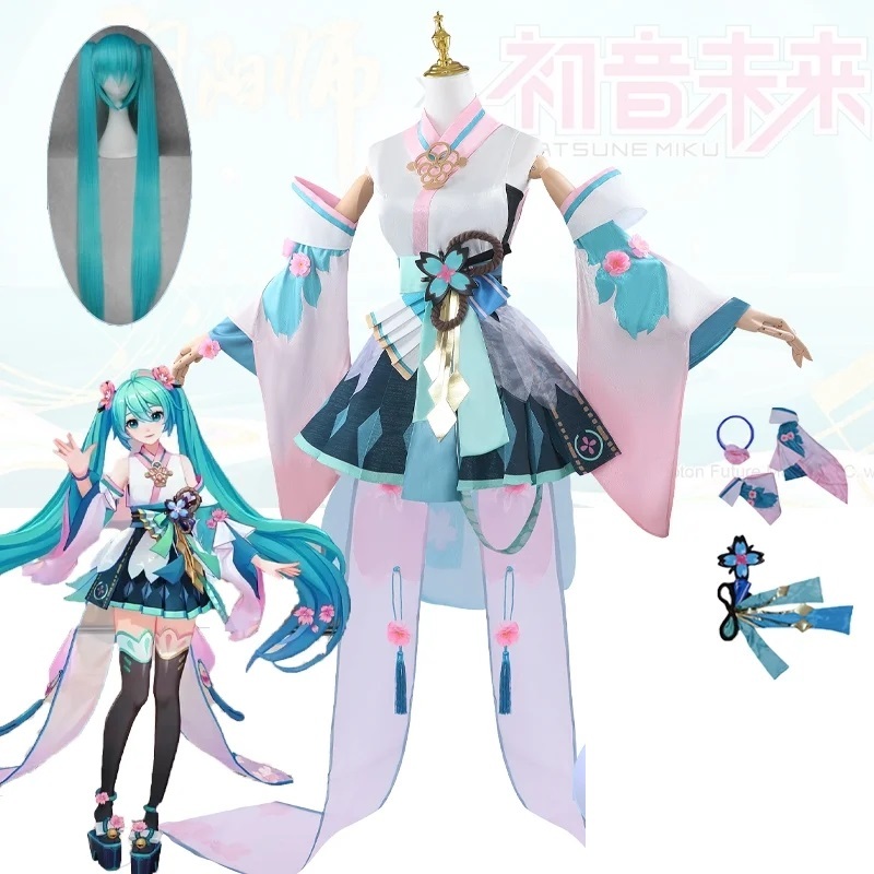 Hatsune Miku Cosplay Costume Wig Full Set Party Dresses Uniform Suit ...