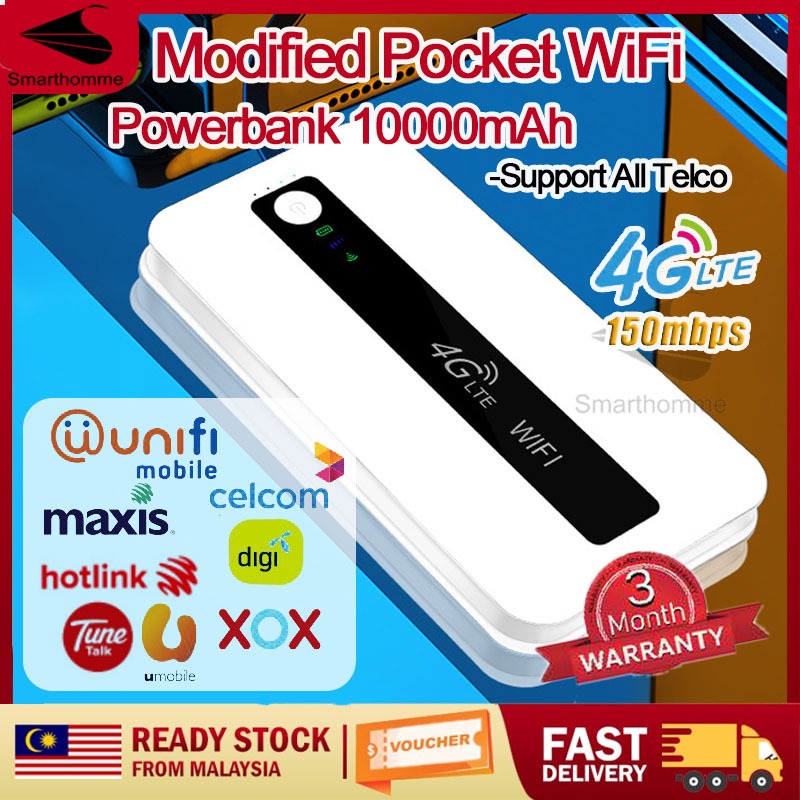 FAST🔥10000mAh Modified Unlimited WiFi Hotspot 4G LTE Pocket Wifi ...