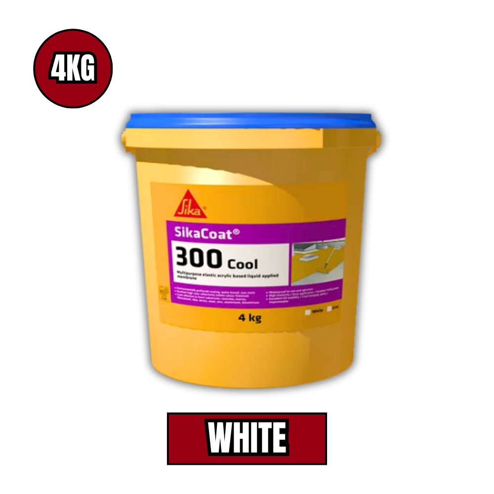 Sika® Sikacoat 300 Cool 4KG Multipurpose Elastic Acrylic Waterproof For ...