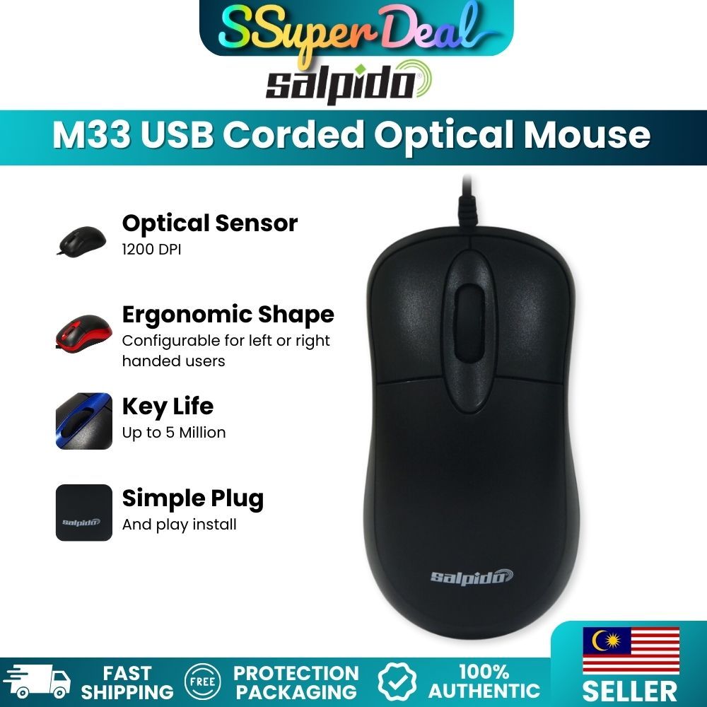 Salpido M33 USB Corded Optical Mouse | Shopee Malaysia