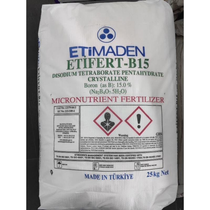 ETIFERT-B15 25KG 五水四硼酸盐/钠 硼砂 borax （same fertibor） | Shopee Malaysia