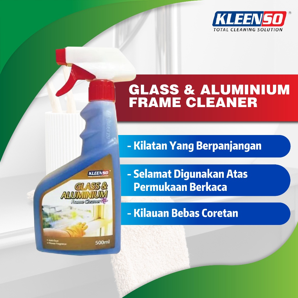 KLEENSO Glass & Aluminium Frame Cleaner 500ML Anti Dust Anti Mist Clean ...