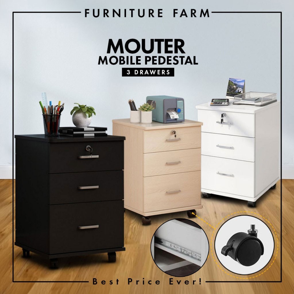 F&F: MOTEUR 3 Layer drawer cabinet/Drawer Pedestal/Laci Pejabat/ Office ...