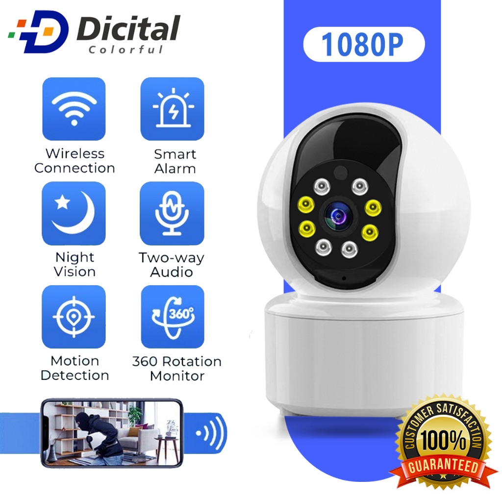 V380 PRO HD 1080P indoor WiFi camera Smart Home security surveillance ...