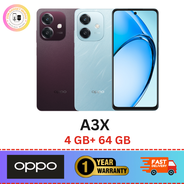 OPPO A3x (4GB+64GB) 6.67inch 90Hz Refresh Rate I Snapdragon 6s 4G Gen 1 ...
