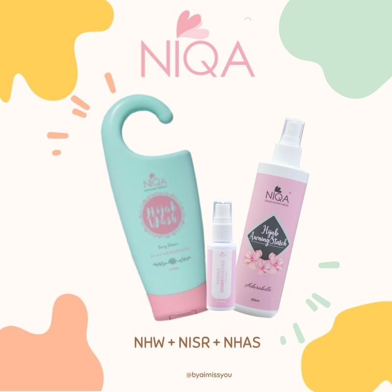 🔥 ORIGINAL HQ🔥 NIQA COMBO 3 Hijab Wash Awning Starch Instant Remover ...