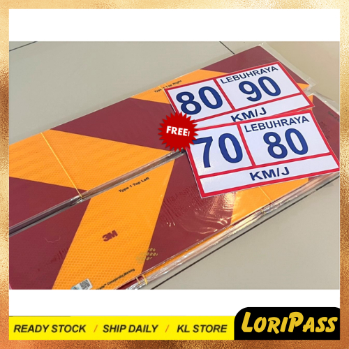 2 Pcs 3M Diamond Grade Reflective Sticker With SIRIM / Red Yellow Lorry ...