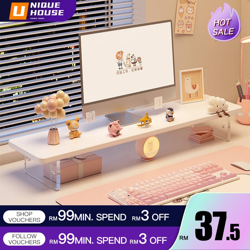 Monitor Stand Study Table Organizer Acrylic Monitor Riser Desktop Rack ...