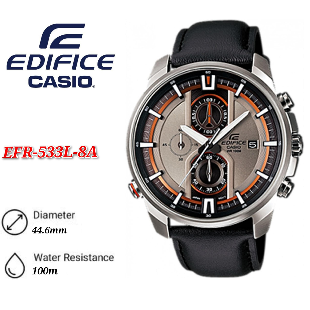 Casio Edifice EFR-533L-8A 100M Chronograph Super Illuminator Watch ...