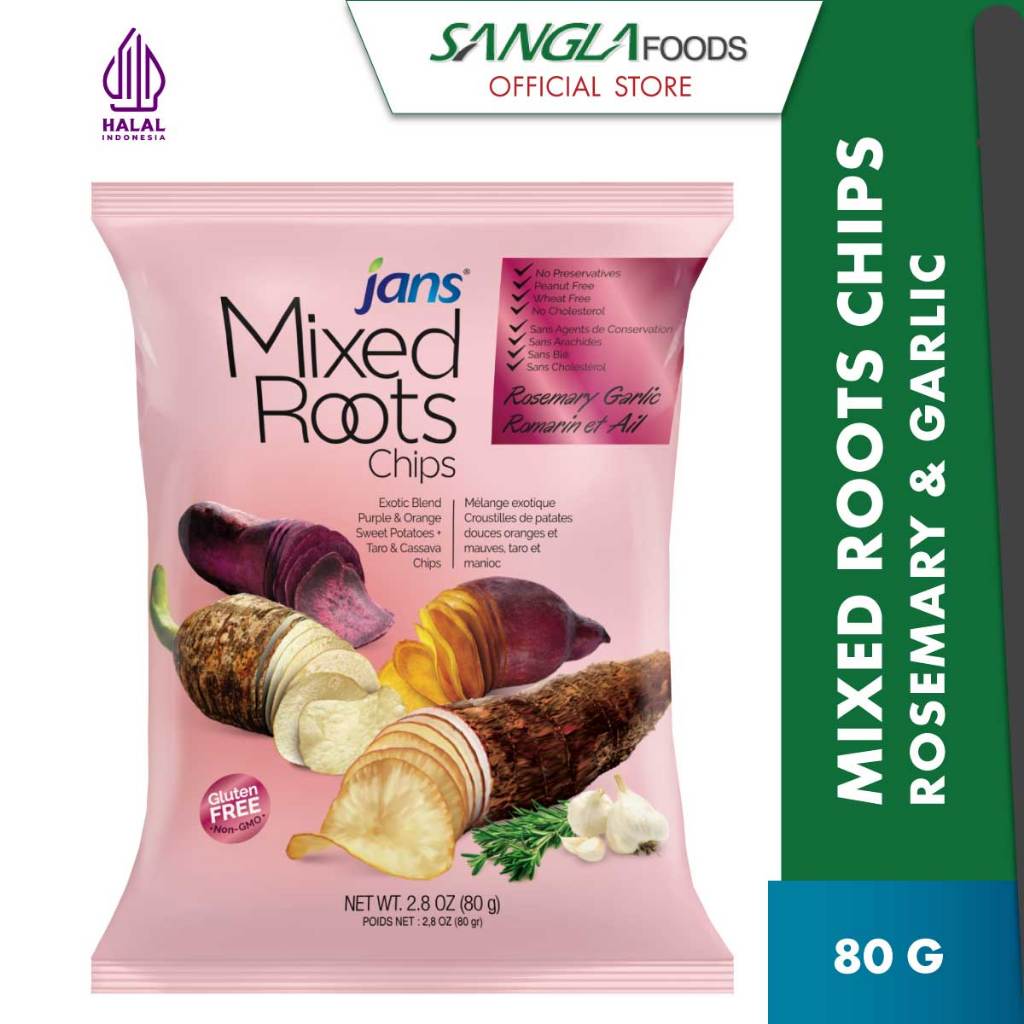 Jans Mixed Roots Chips Rosemary & Garlic 80G ( Halal Certified ...