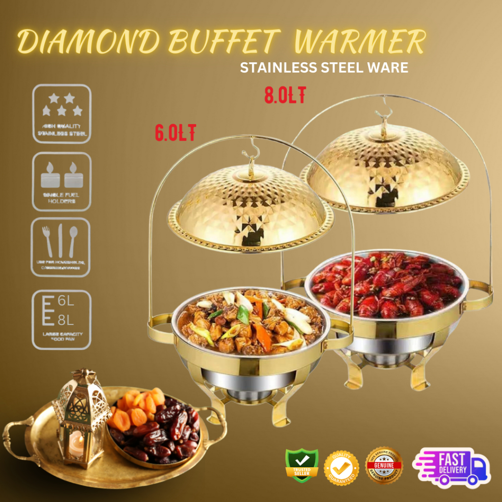 STAINLESS STEEL DIAMOND BUFFET WARMER /CHAFING DISH HANGING LID ...