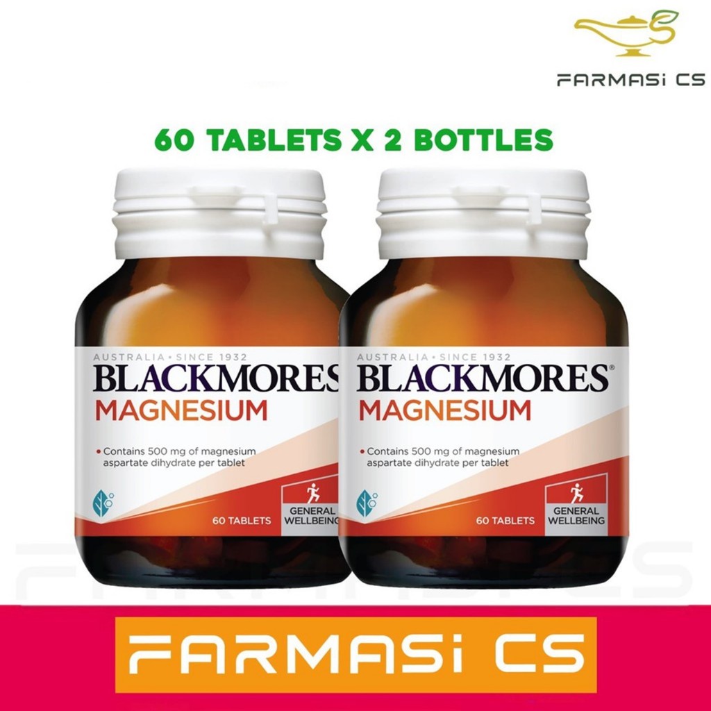 BLACKMORES Magnesium 60 tablets x 2 bottles (TWIN) EXP:08/2026 ...