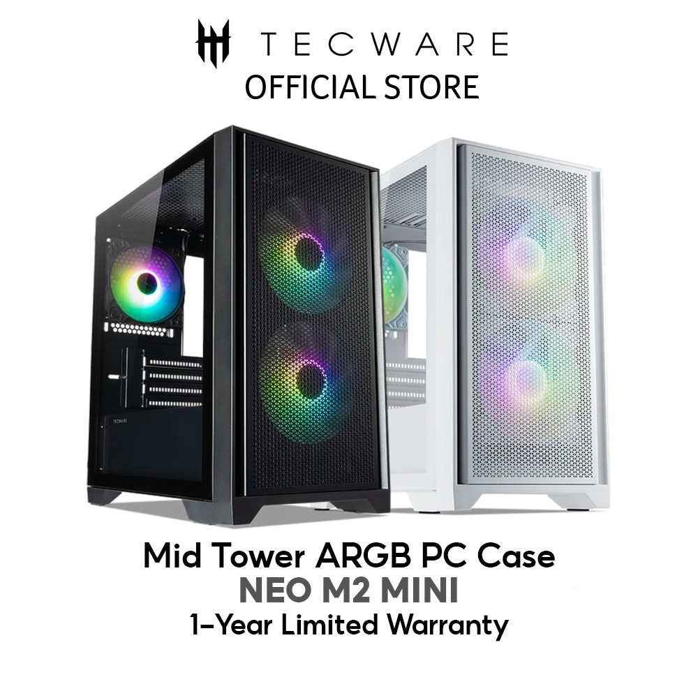 TECWARE NEO M2 OMNI ARGB MATX CASING (PC CASE) - BLACK / WHITE | Shopee ...