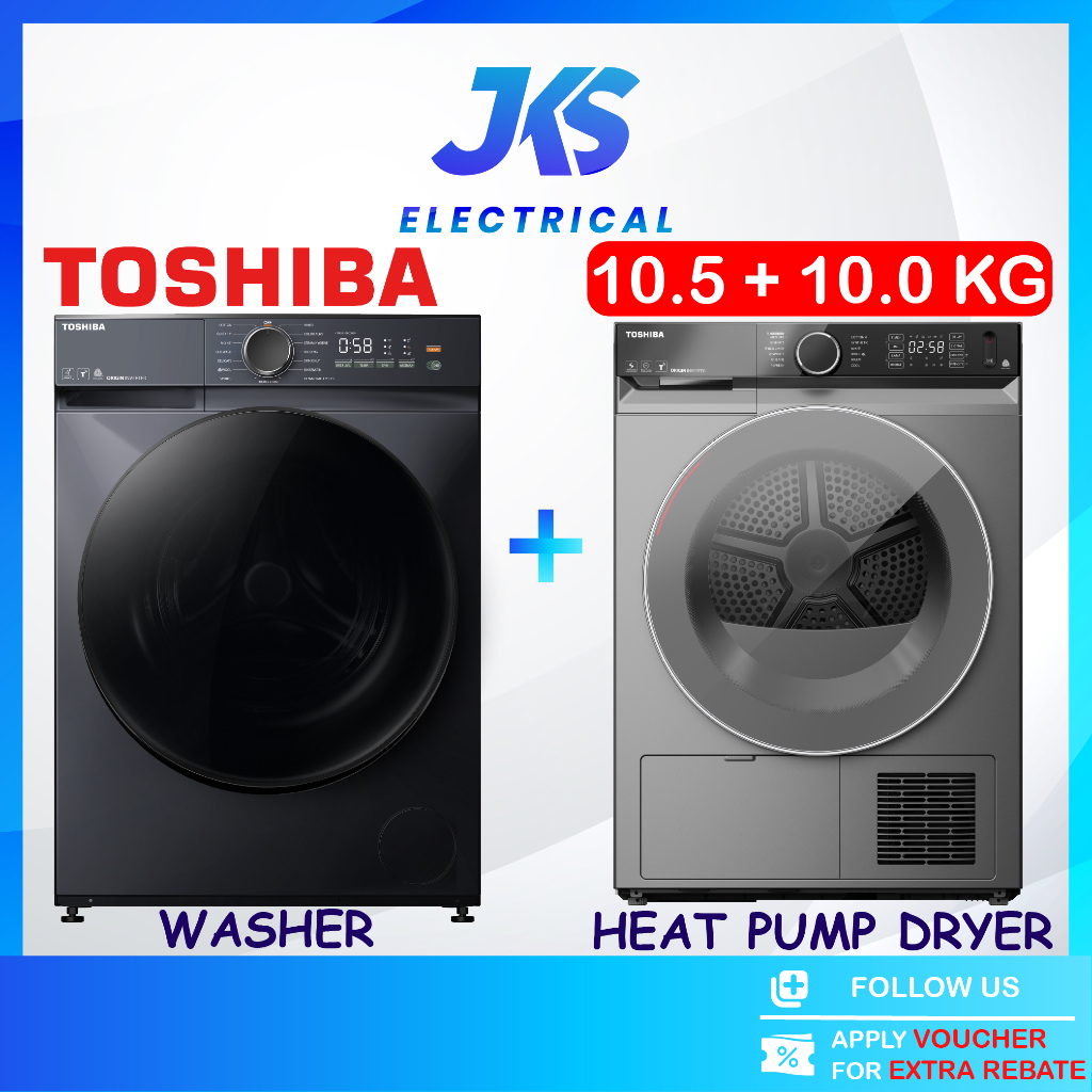 【COMBO DEAL】Toshiba Washer + Dryer | 7.5KG - 10.5KG Washer / 7KG - 10KG Dryer | Japan Quality ...