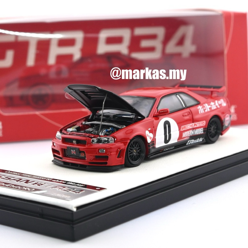 TIME MICRO 1/64 NISSAN SKYLINE GT-R R34 RED #0 | Shopee Malaysia