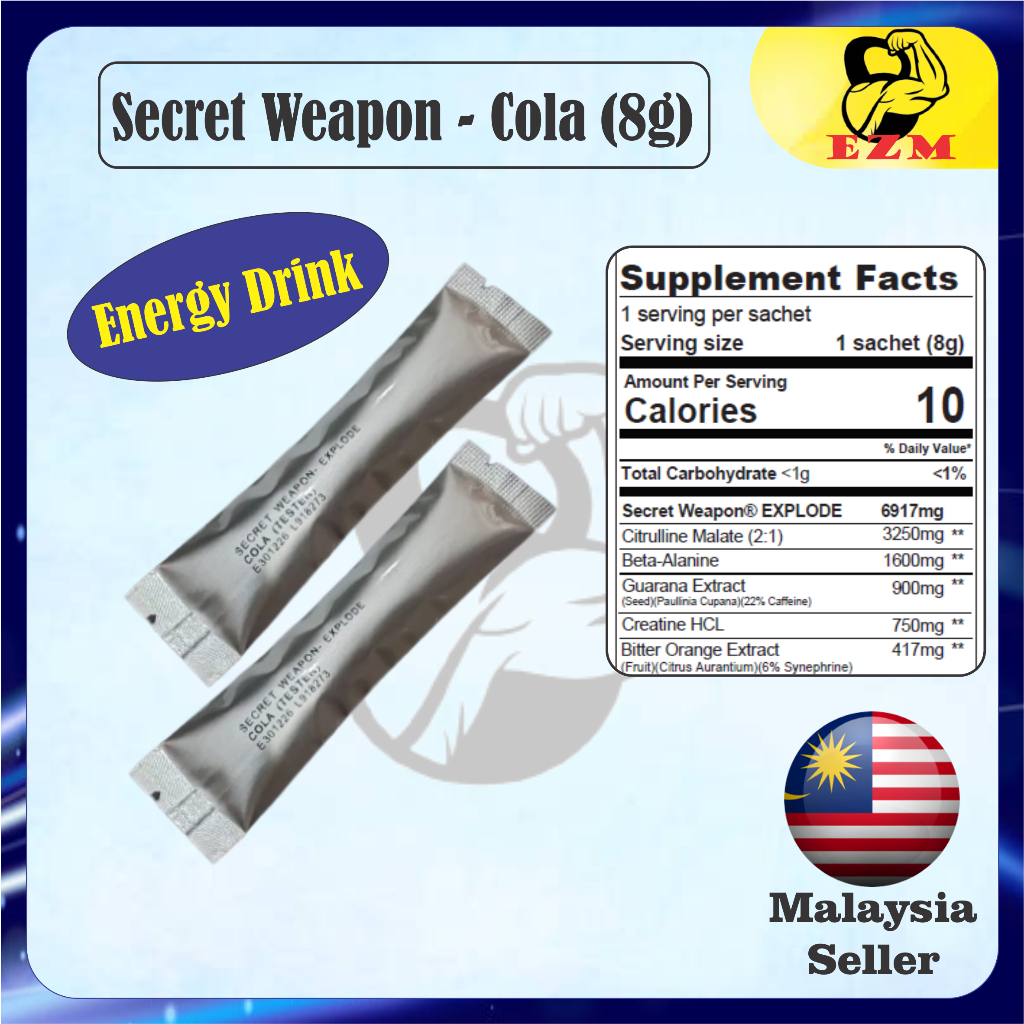 Energy Drink DP Secret Weapon Explode Cola Flavour 8g per sacket ...