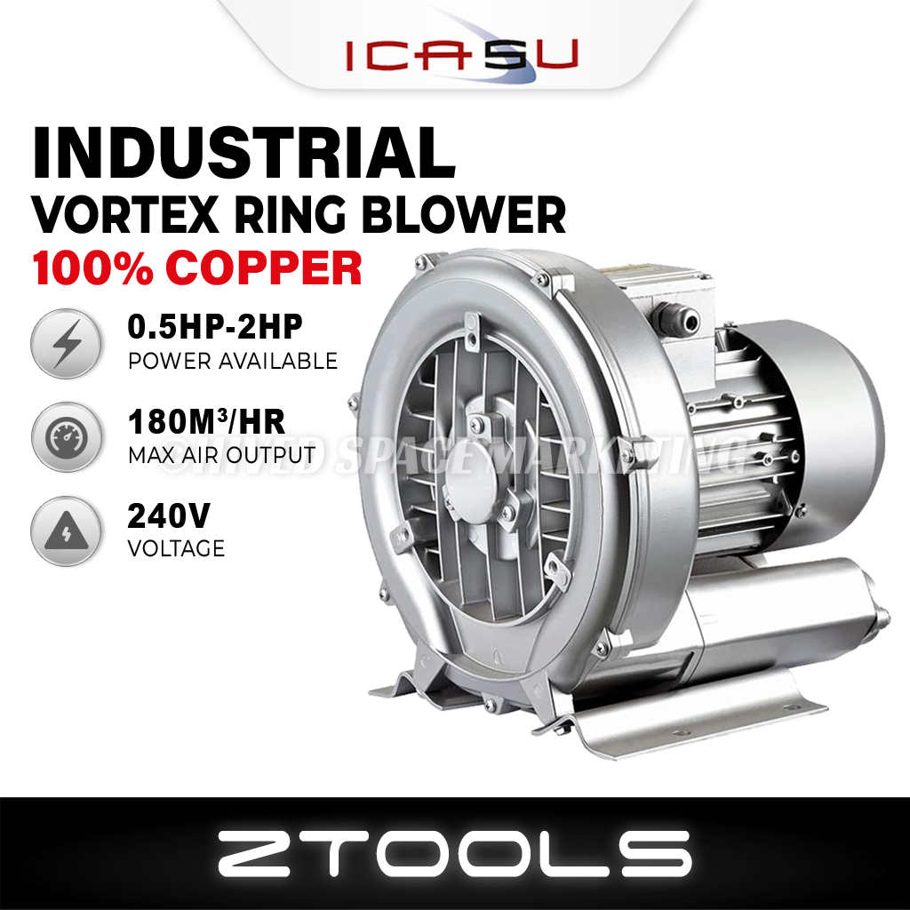 (Silent) VRIL ICASU 0.5HP/1HP/2HP Vortex Ring Blower High Pressure Air ...