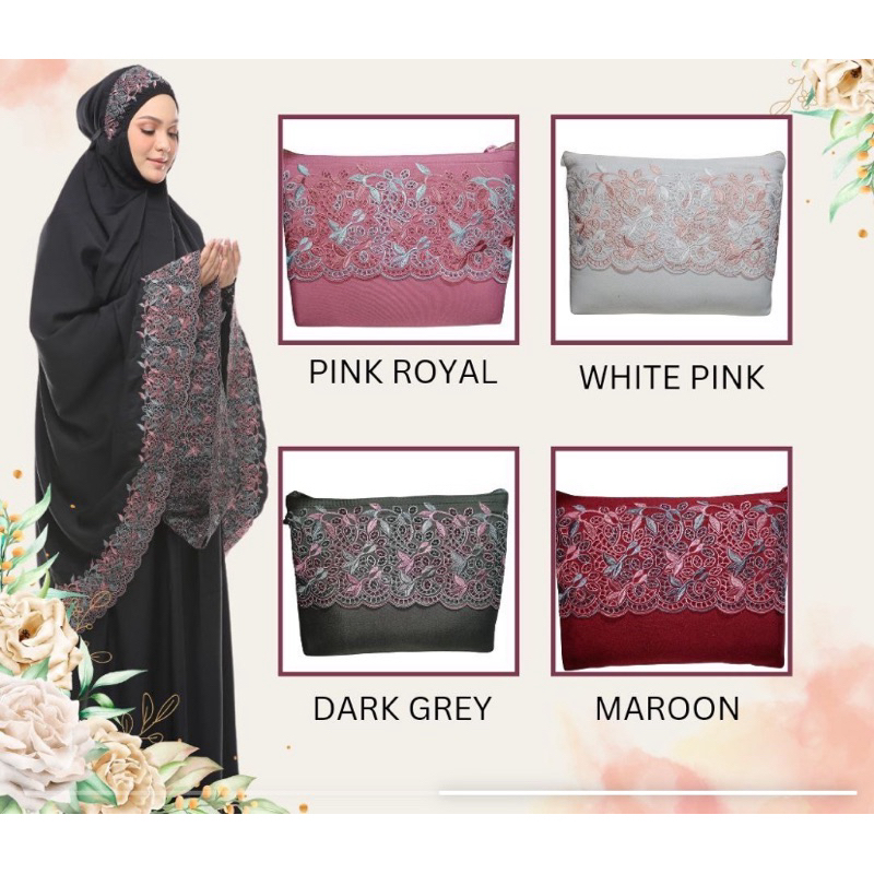 An-Najwa Telekung Dewasa Cotton Zahra Dewasa dengan Beg Lace Eksklusif ...
