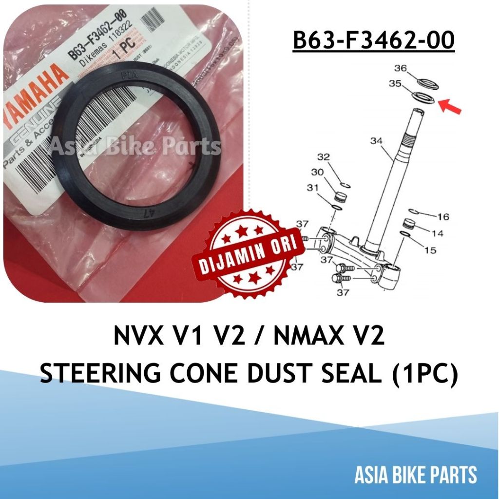 Yamaha Original NVX V1 V2 / NMAX V2 Steering Cone Dust Seal - B63-F3462 ...