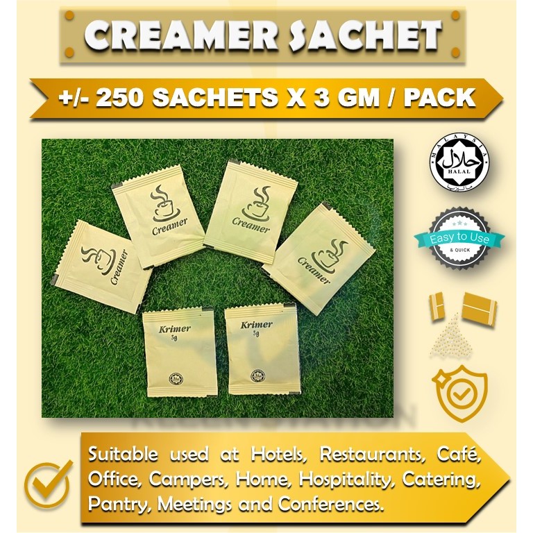 Creamer Sachet (3gm X 250 Sachet +/-) / HALAL Logo / Individual Packing ...