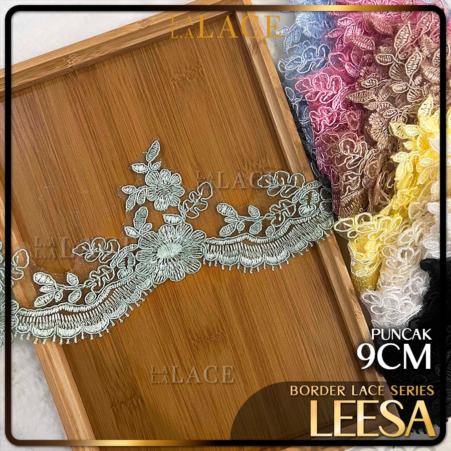 Border Lace LEESA 9cm Mini Renda Baju Aksesori Hiasan Pakaian Dress ...