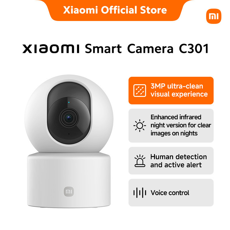 Xiaomi Smart Camera C301 2K+3MP/night vision/360° horizontal view/human detection/app+voice ...