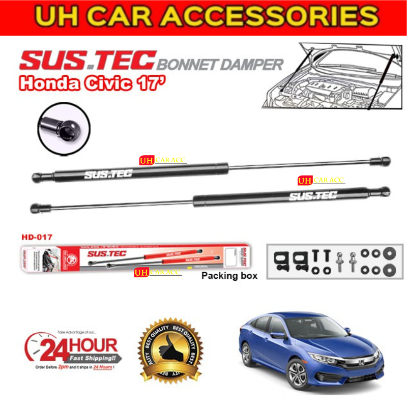Honda Civic Fc 2017-2020 Sustec Front Hood Damper Bonnet Gas Lifter ...